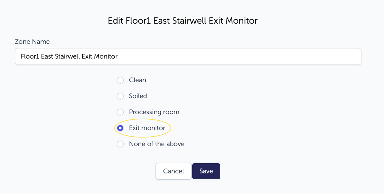 Managing Exit Monitor Zones
